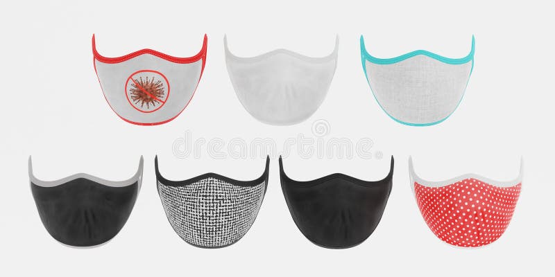 3D Render of Face Masks stock illustration. Illustration of protective ...