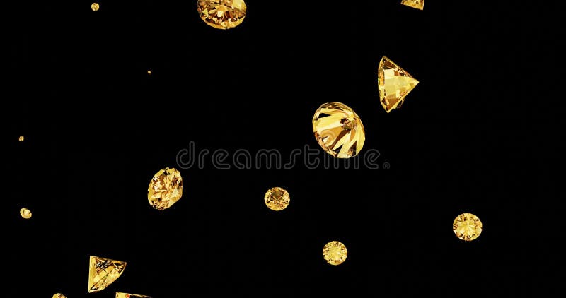 Render with Falling Gold Diamonds on a Dark Background Stock Footage ...
