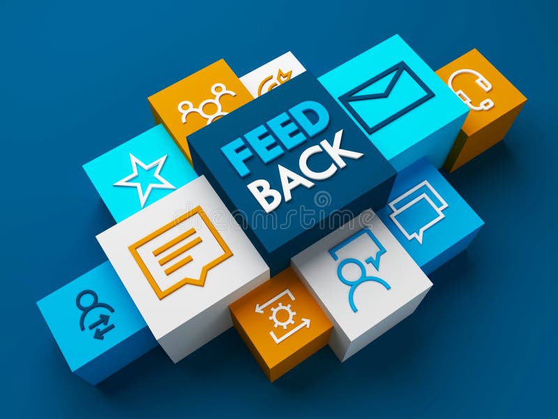 3D Render of FEEDBACK Business Concept Stock Illustration ...