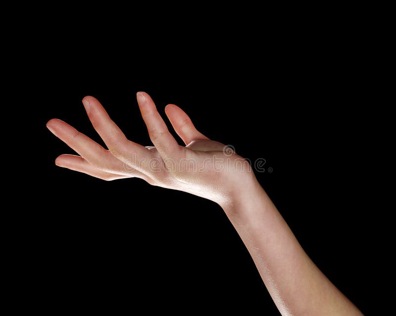 3d Render of a Female Hand Isolated on Black Stock Illustration ...