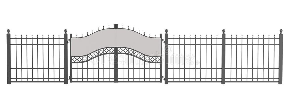 3d render of fence stock illustration. Illustration of metal - 40396801