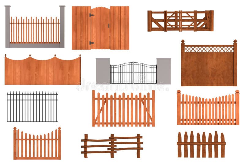 3d render of fences stock illustration. Illustration of model - 36905616