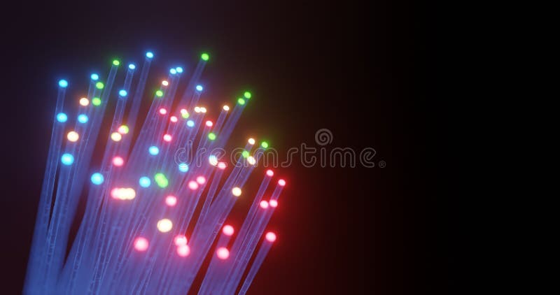 3d Render of Fiber Optic in Close Up View for Internet Technology ...