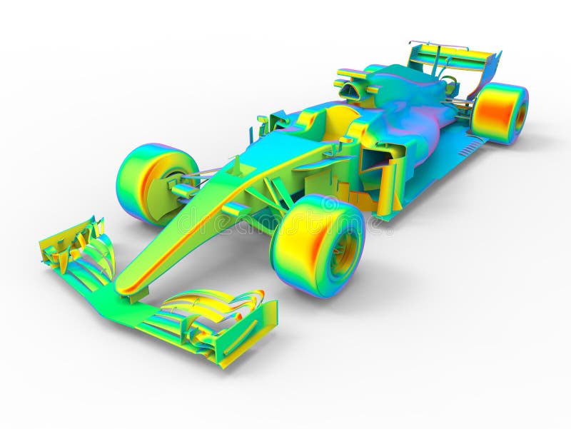 3D Render - Finite Element Analysis Racing Car Chassis Stock ...