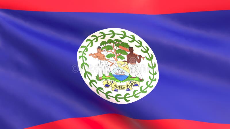 3D Render of the Flag of Belize Fluttering in the Wind Stock ...