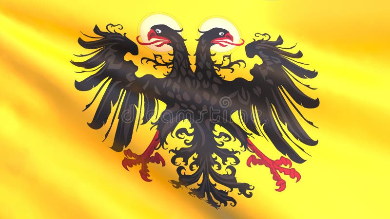 3D Render - the Flag of the Holy Roman Empire Fluttering in the Wind ...