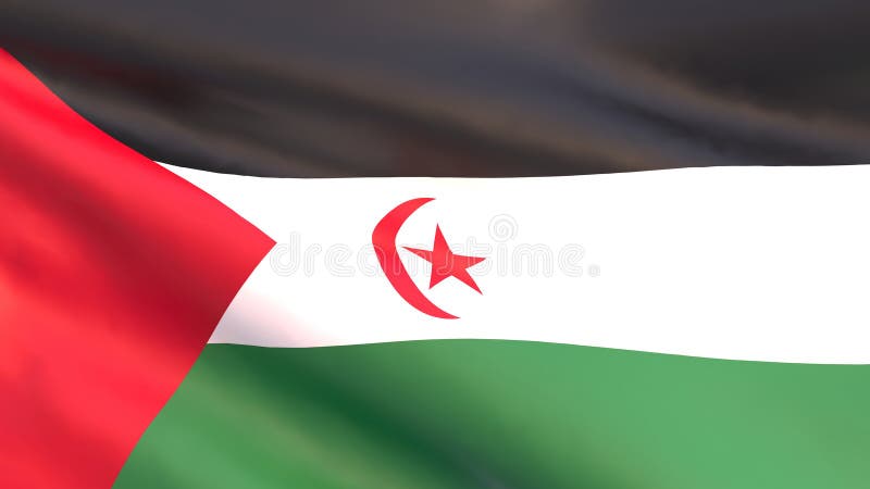 3D Render of the Flag of the Sahrawi Arab Democratic Republic ...
