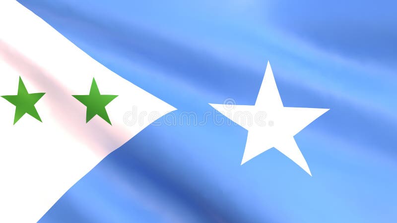 3D Render - Flag of the Unrecognized State of Galmudug in the Center of ...