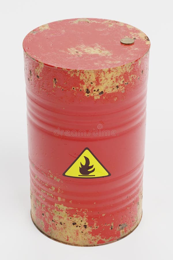 3D Render of Flammable Barrel Stock Illustration - Illustration of sign ...