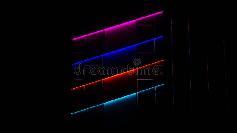 3d Render of Flash Neon and Light Glowing on Dark Scene. Speed Light ...