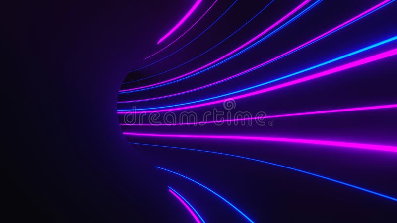 3d Render of Flash Neon and Light Glowing on Dark Scene. Speed Light ...