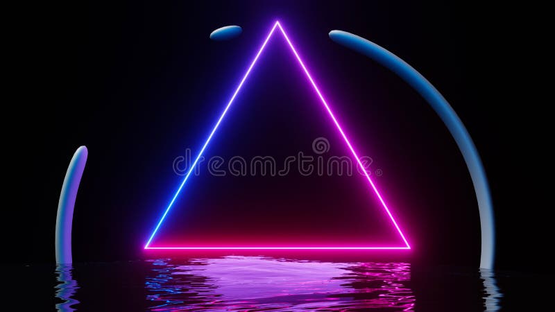 3d Render of Flash Neon and Light Glowing on Dark Scene. Speed Light ...