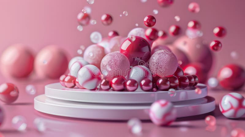 3D Render of Floating Bubbles and Spheres Stock Illustration ...