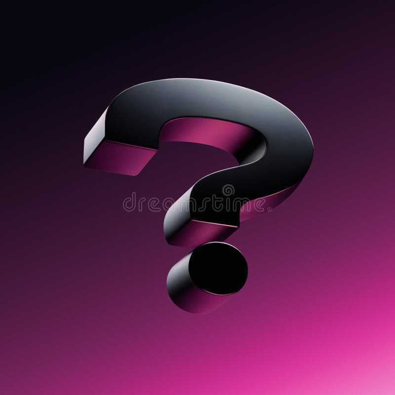 3d Render of Question Mark Icon with Glossy Surface on Pink Background ...