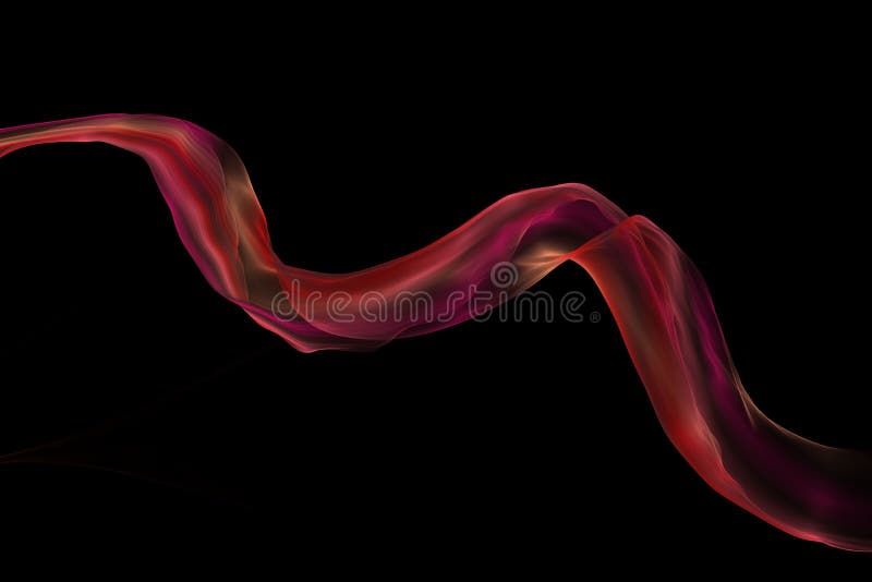 3d Render of a Floating Red Ribbon Isolated on a Black Background ...