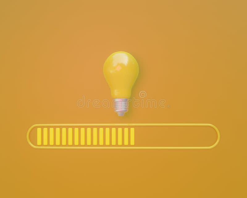 3D Render of Floating Yellow Bulb Stock Illustration - Illustration of ...