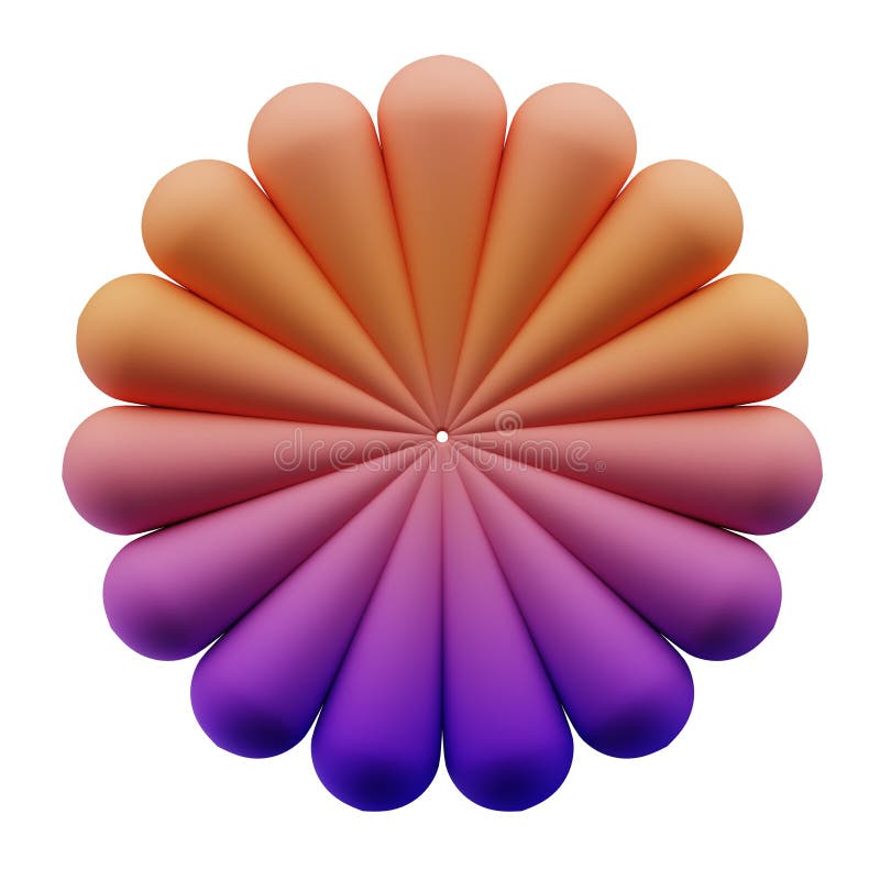 3d Render of Flower Shape Design Illustration on White Background Stock ...