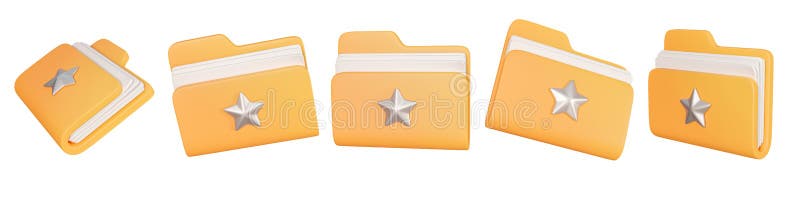 File Document Concept - Realistic Paper Icon Set. 3d Render Stock ...