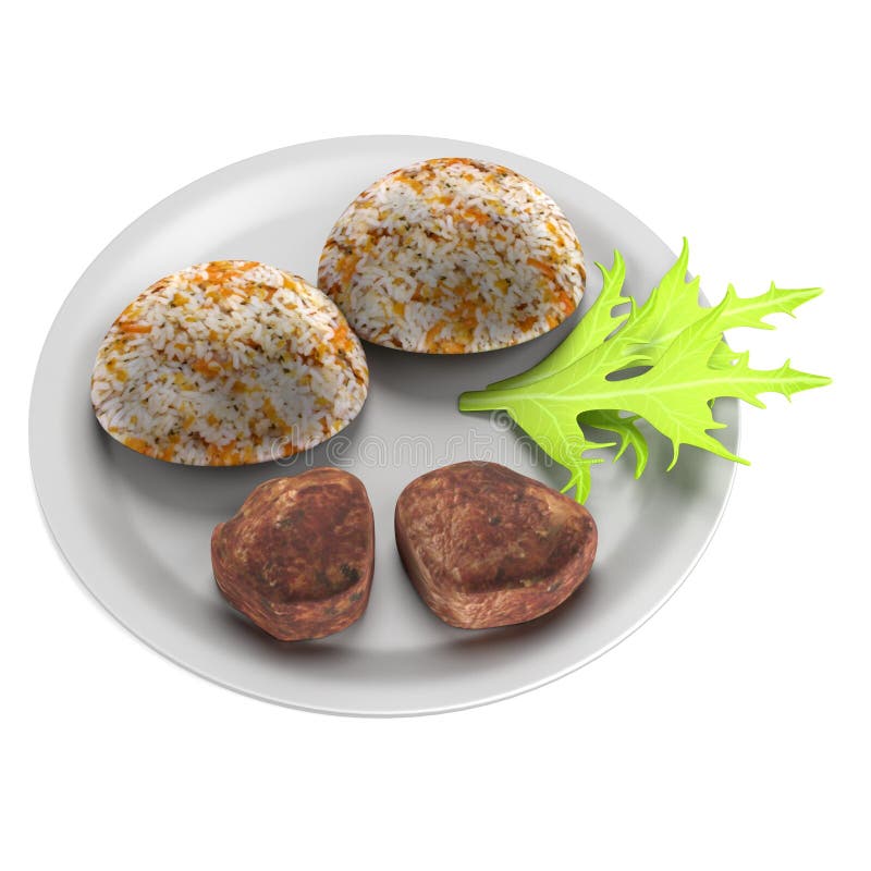 3d render of food stock illustration. Illustration of restaurant - 38946306