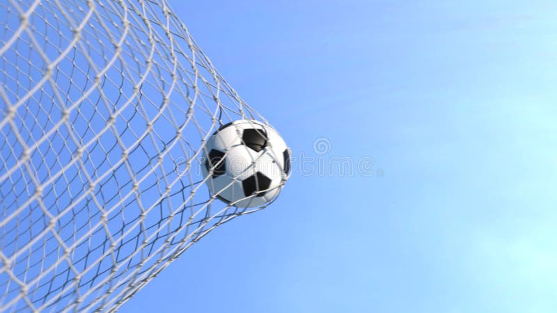 3d Render of Football Hitting a Goal Net Stock Footage - Video of ...