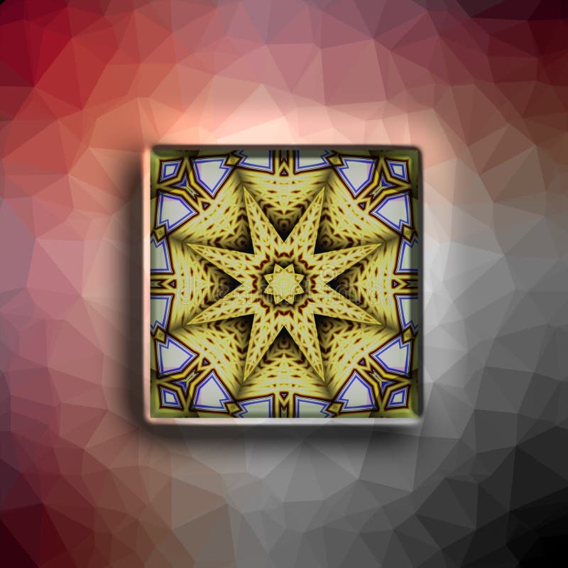 3D Render of Framed Fractal Stock Illustration - Illustration of ...