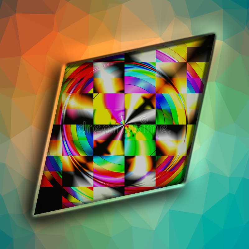3D Render of Framed Fractal Stock Illustration - Illustration of ...