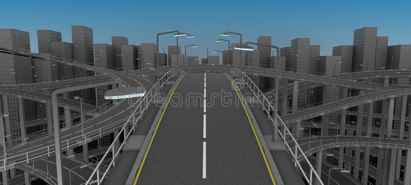 Freeway in the city stock illustration. Illustration of landscape ...