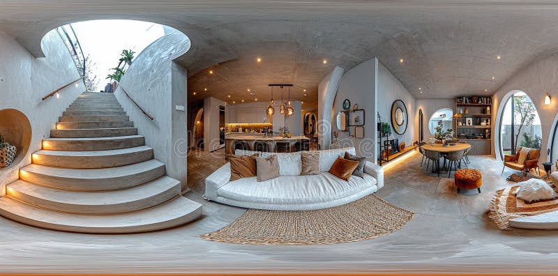 3D Render of a Full 360-degree Seamless Spherical Panorama of a House ...