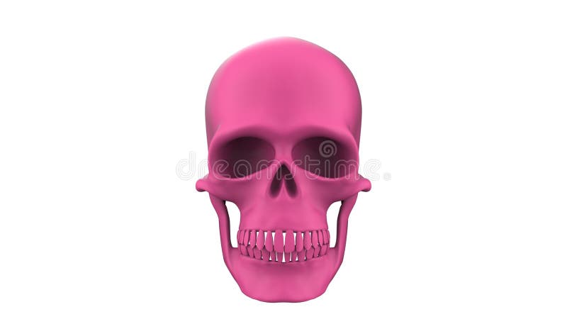 3d Render Full Face Pink Skull Stock Illustration - Illustration of ...