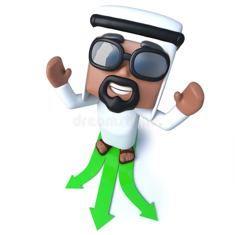 3d Funny Cartoon Arab Sheik Character Choosing Which Path To Follow ... 3d Funny Cartoon Arab Sheik Character Choosing Which Path To Follow ...