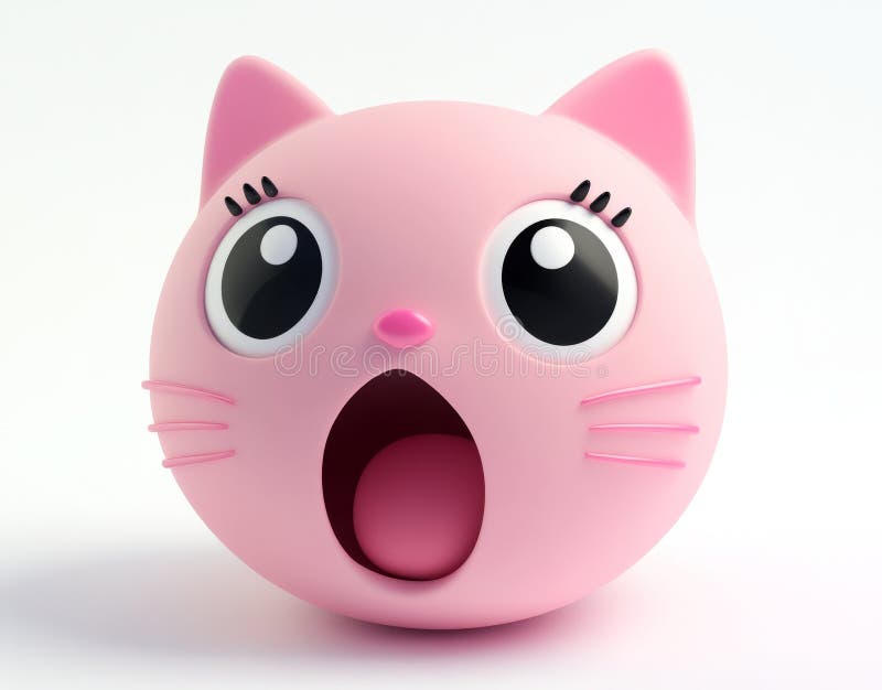 A 3D Render of a Funny and Cute Ghost Cat with a Curious and Spooky ...