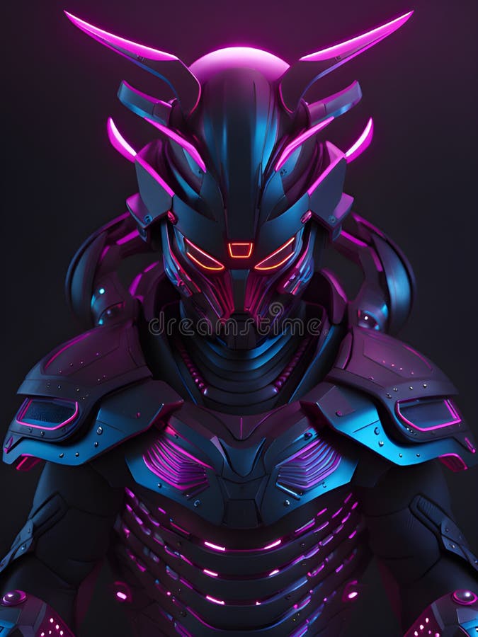 3d Render of a Futuristic Alien with a Neon Lights, Ai Generated Stock ...