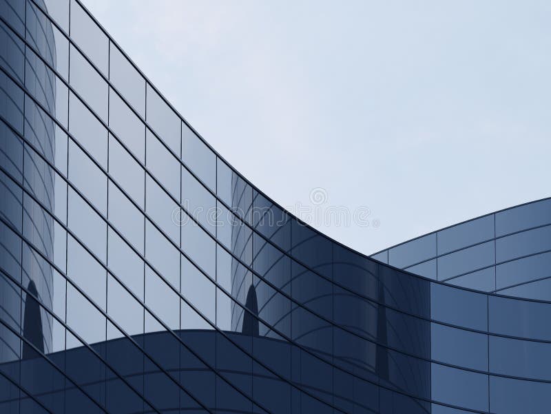 3D Render of Futuristic Architecture, Skyscraper Building with Curve ...