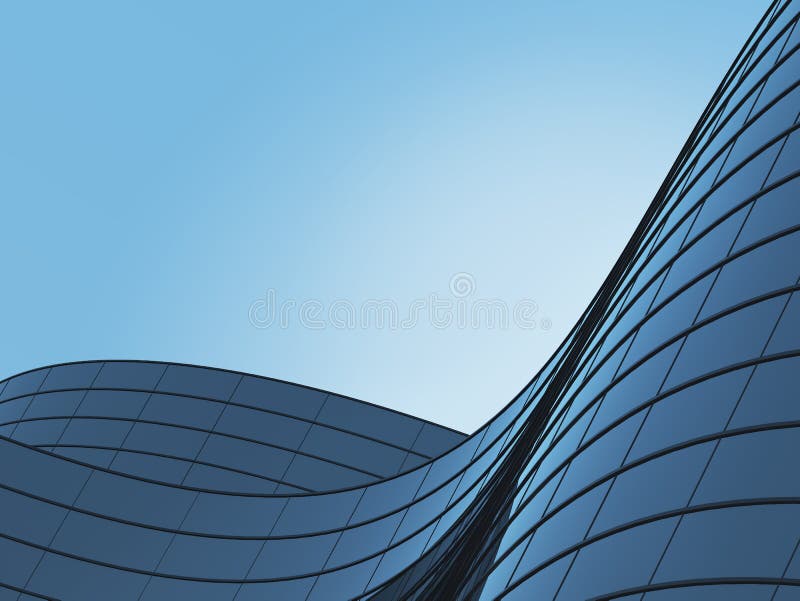 3D Render of Futuristic Architecture, Skyscraper Building with Glass ...
