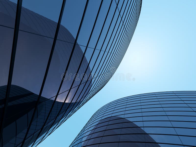 3D Render of Futuristic Architecture, Skyscraper Building with Curve ...