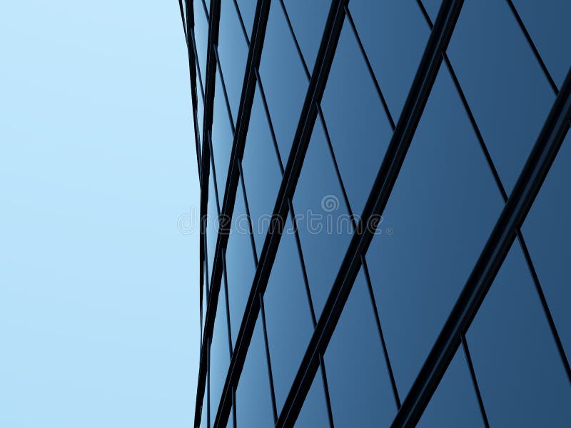 3D Render of Futuristic Architecture, Skyscraper Building with Curve ...