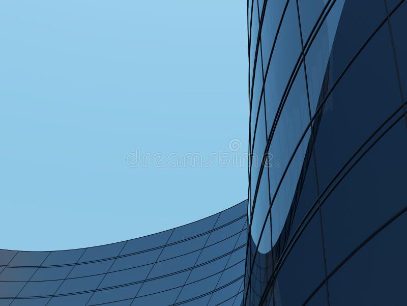 3D Render of Futuristic Architecture, Skyscraper Building with Curve ...