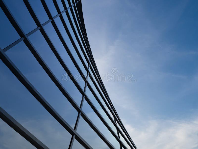 3D Render of Futuristic Architecture, Skyscraper Building with Curve ...