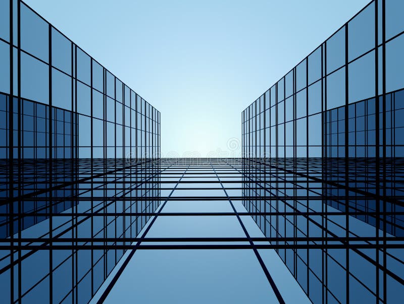 3D Render of Futuristic Architecture, Skyscraper Building with Glass ...