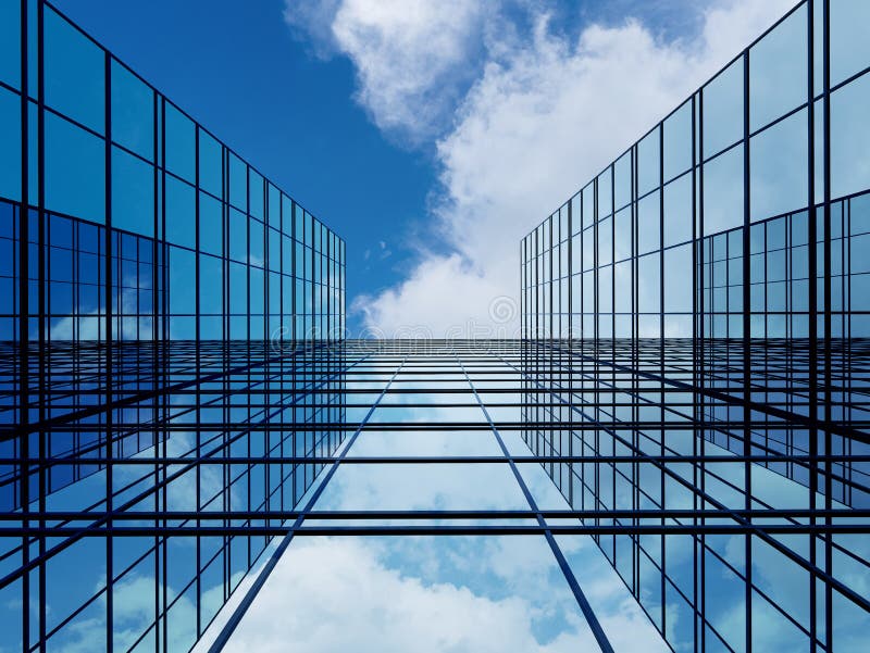 3D Render of Futuristic Architecture, Skyscraper Building with Glass ...