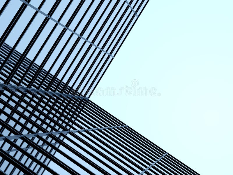 3D Render of Futuristic Architecture, Skyscraper Building with Glass ...