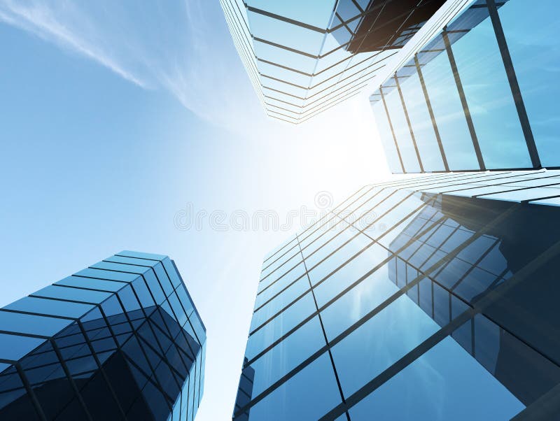 3D Render of Futuristic Architecture, Skyscraper Building with Glass ...
