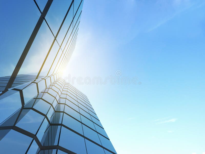 3D Render of Futuristic Architecture, Skyscraper Building with Glass ...