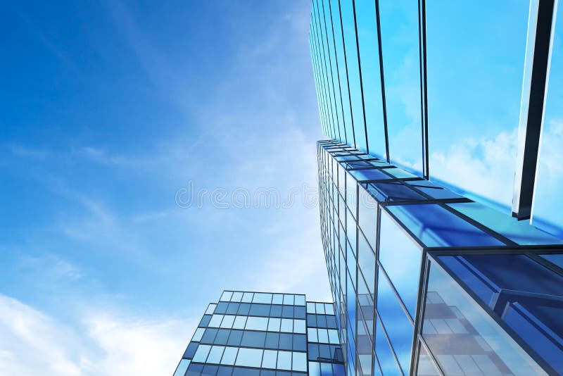 3D Render of Futuristic Architecture, Skyscraper Building with Glass ...