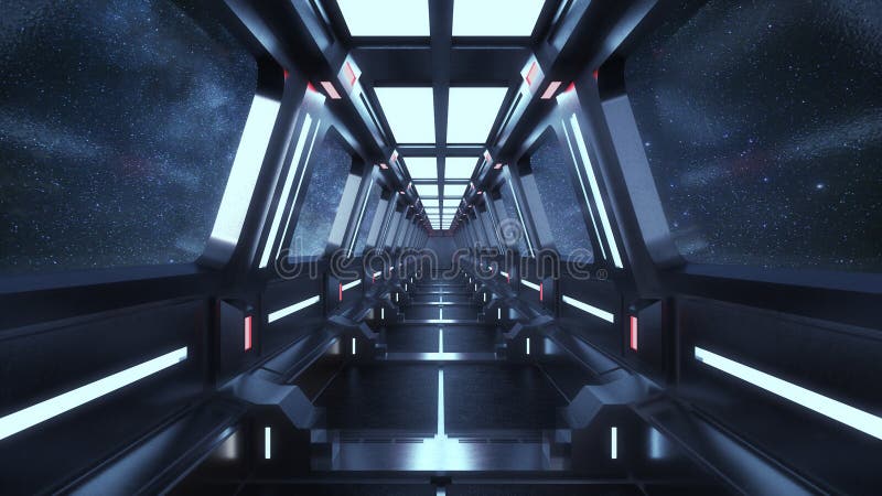 Futuristic Hallway. Concept of Modern Architecture and Interior ...