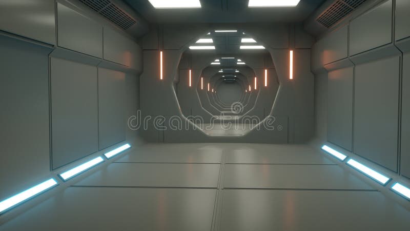 Futuristic Hallway. Interior Concept Design Stock Illustration ...