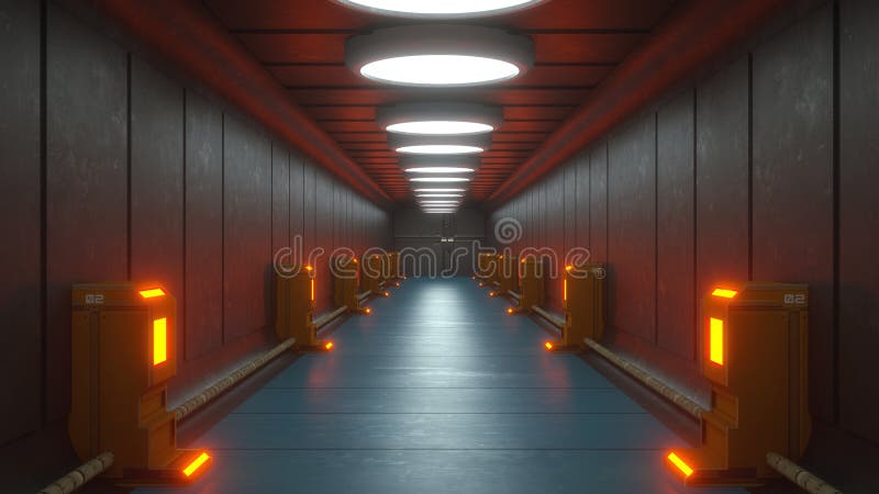 Futuristic Hallway. Interior Concept Design Stock Illustration ...