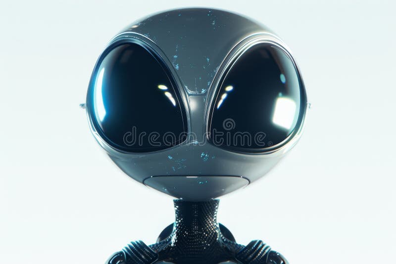 3D Render of a Futuristic Robot Head, Artificial Intelligence Concept ...