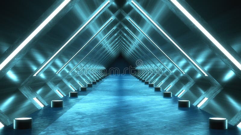 Futuristic Hallway. Interior Concept Design Stock Illustration ...