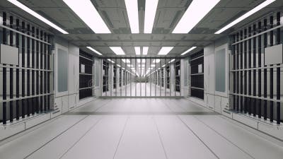 Futuristic and Scifi Jail Prison Stock Illustration - Illustration of ...